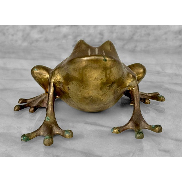 Vintage Traditional Brass Frog Sculpture - 6" | Chairish