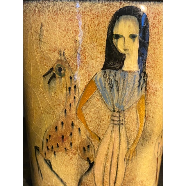 1950s Mid-Century Poila Pillin Vase Featuring Figural and Animal Motifs ...