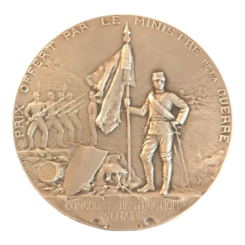 1930s Signed Bronze French Medal: Concours D’Instruction Militaire ...