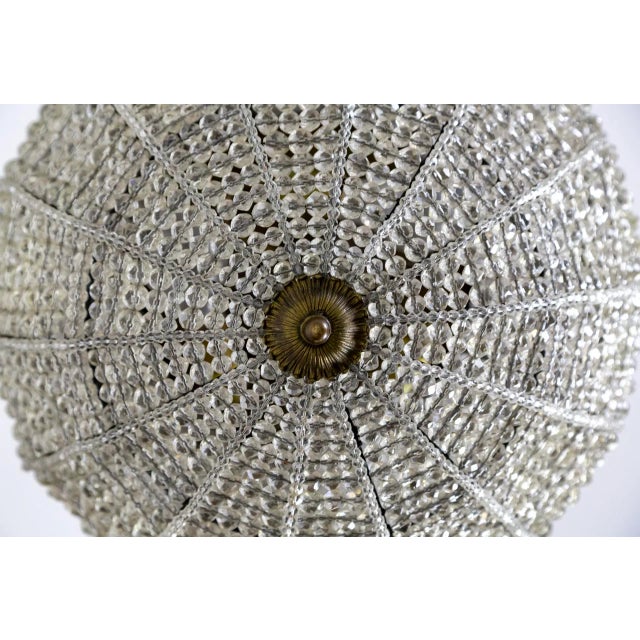 Large 1900s Belle Epoque Beaded Crystal Sphere Light Fixture With ...