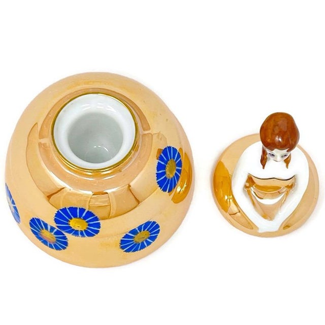 Art Deco 1920s Old Noritake Lady Luster Color Figural Inkwell, Japan ...