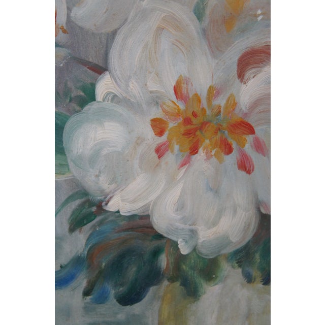 1964 Mid Century Floral Still Life Painting Oil on Canvas by Tiny ...