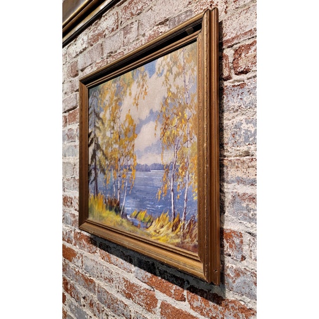 James Topping-1920s Summer Landscape at the Lake-Oil Painting | Chairish