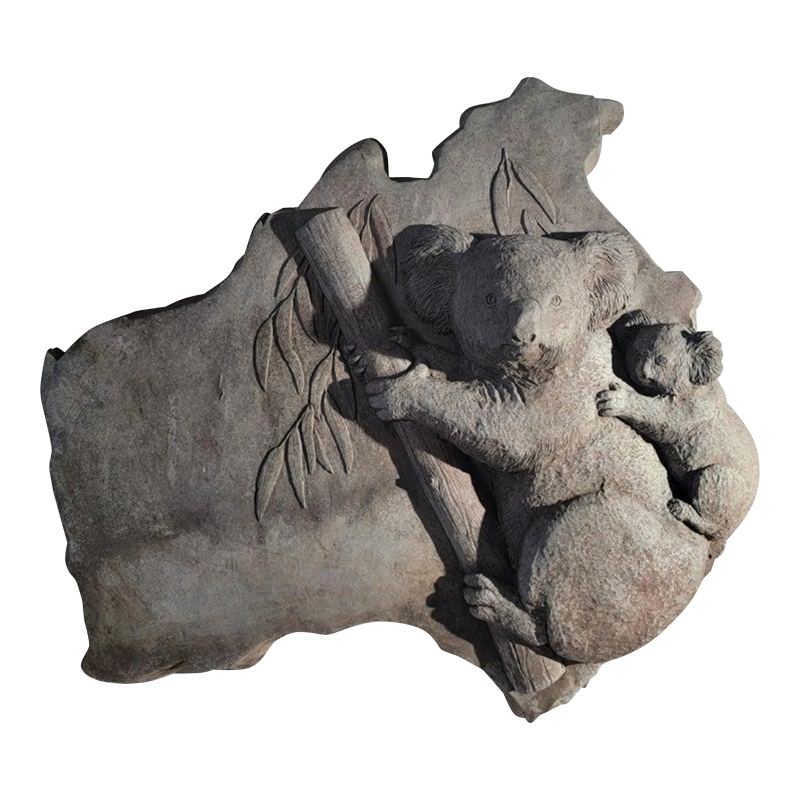 Hand Crafted Concrete Sculpture of Panda Bears | Chairish