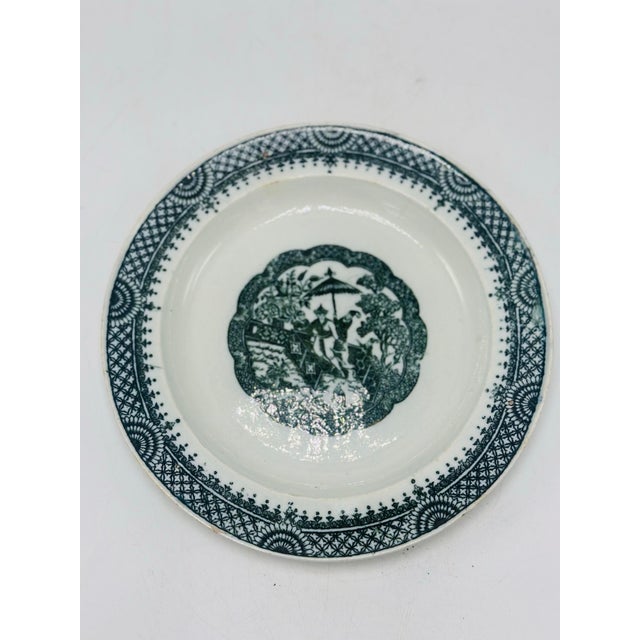 Circa 1790’s English Chinoiserie Leeds Ware Plate | Chairish