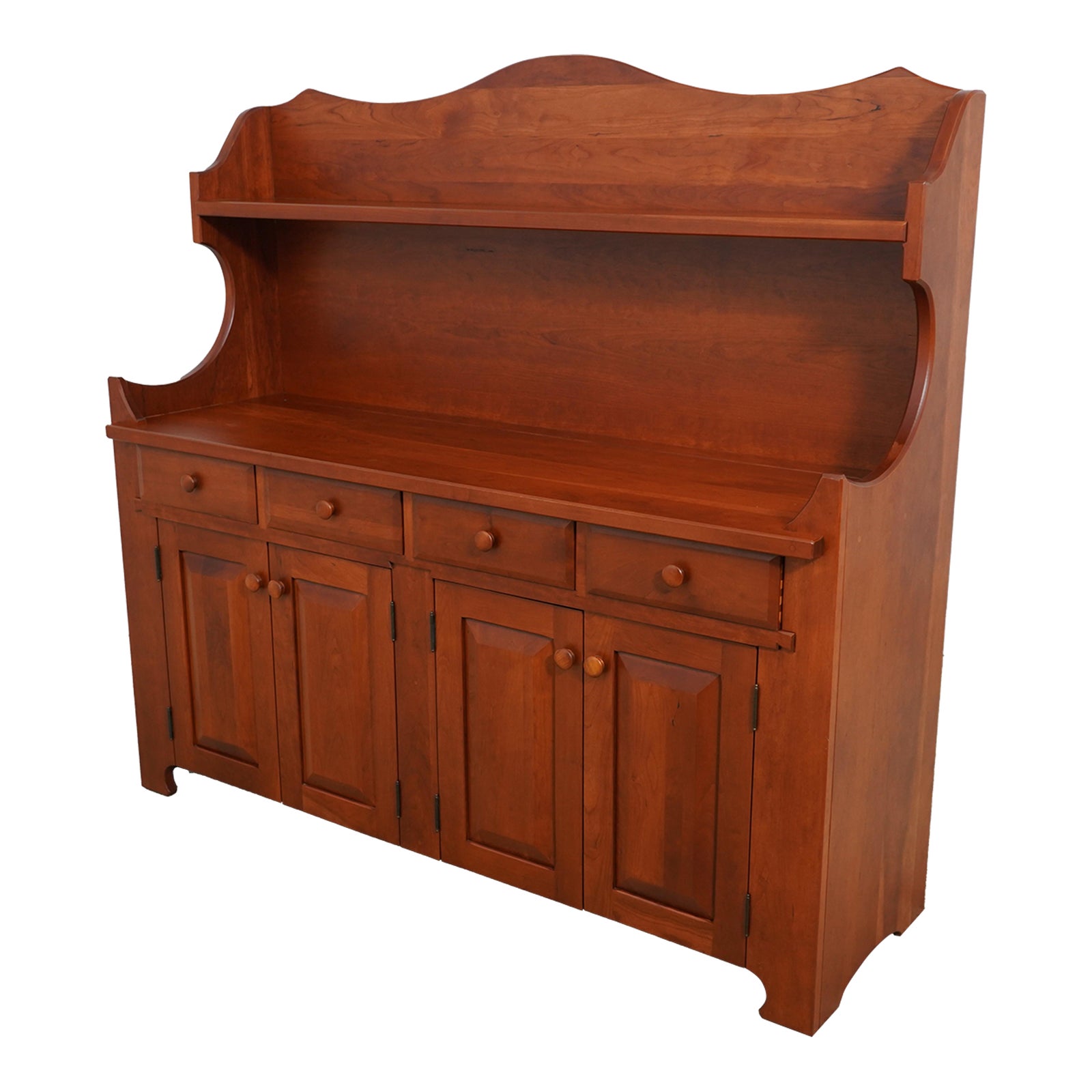 Hunt Country Solid Cherry Step Back Hutch Server | Chairish