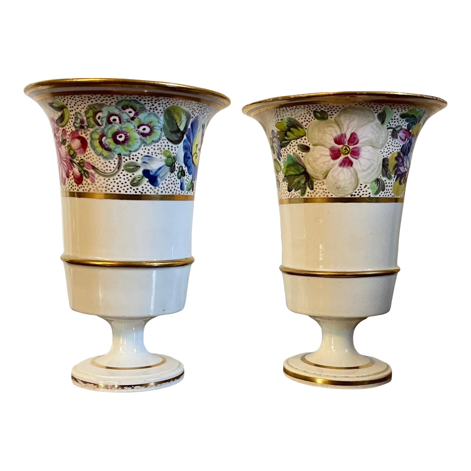 Antique Early 19th Century English Regency Spode Botanical Trumpet ...