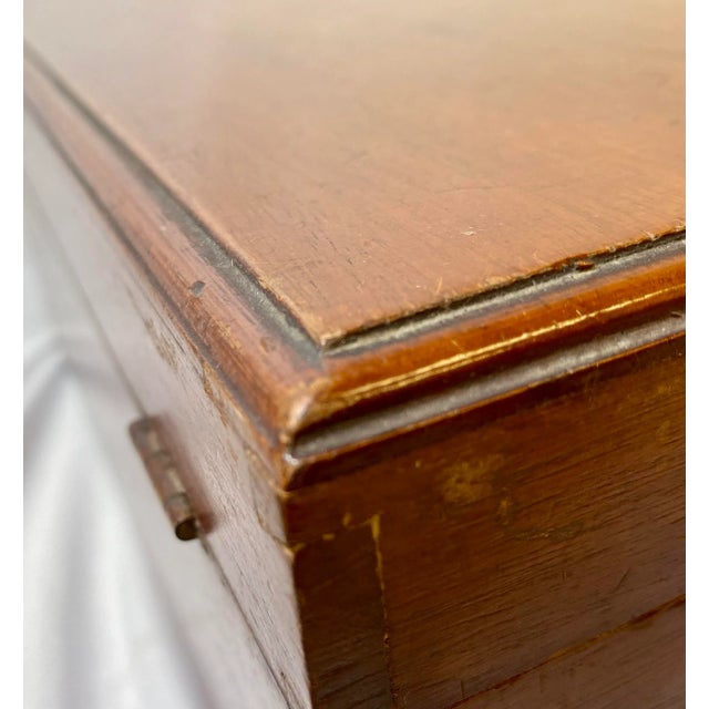 Antique Wooden Box With Graceful Beveled Edge Top From England - Circa ...