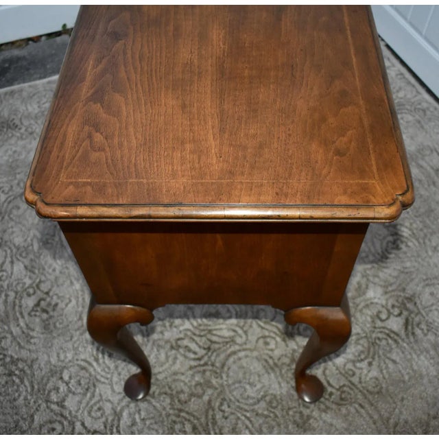 Vintage Baker Inlaid Cherry Wood Georgian Style Lowboy | Chairish