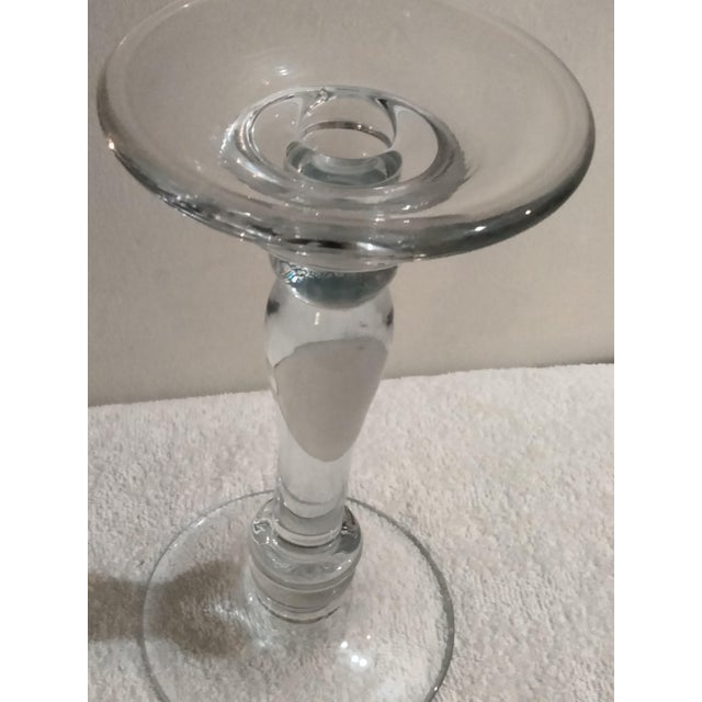 1960s Mid-Century Modern Translucent Glass Doric Column Candlestick ...