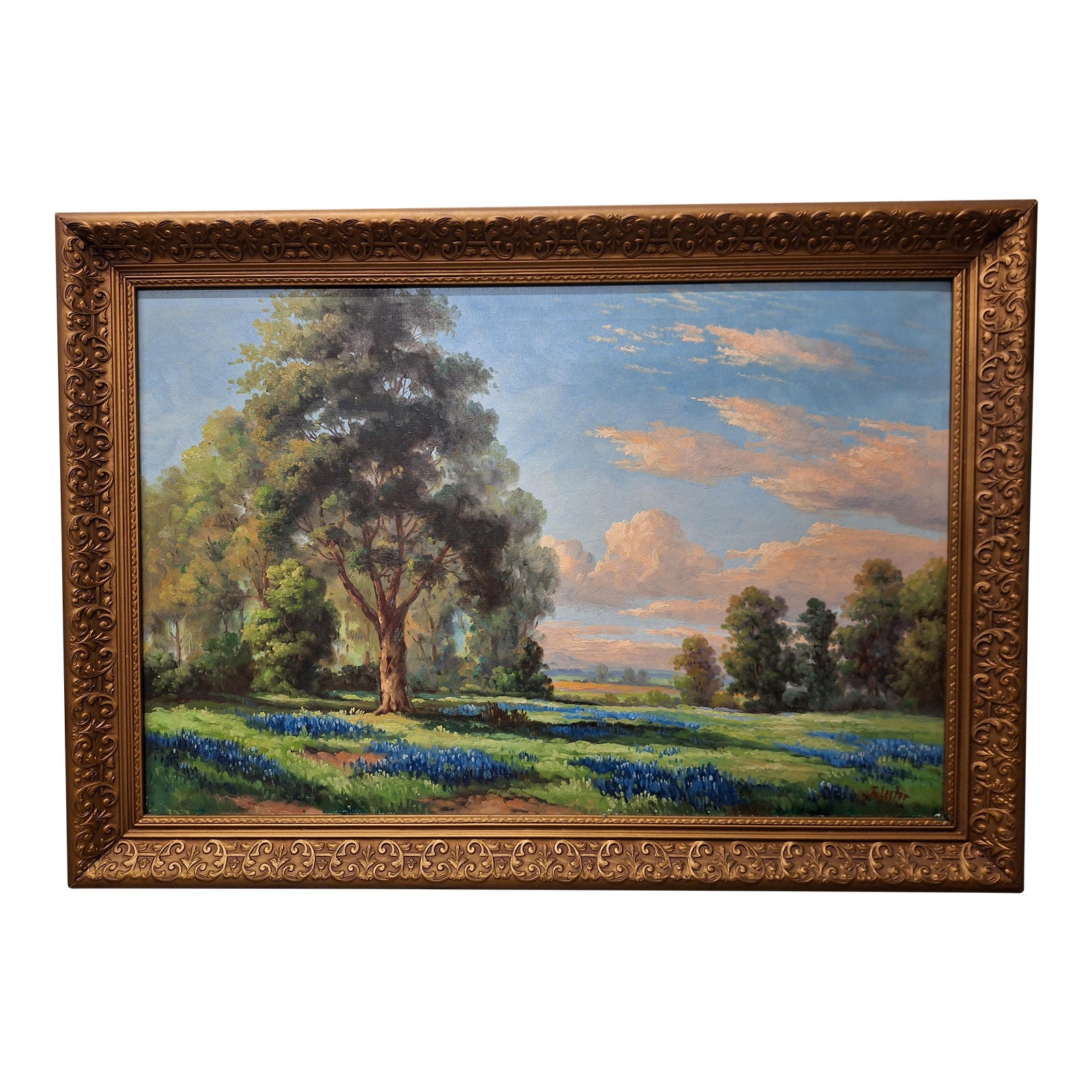 1930s Roberta Lester California Artist Oil Painting Depicting ...