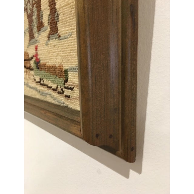 Winter/Christmas Scene Needlepoint Art | Chairish