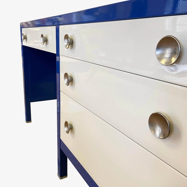 1940s Norman Bel Geddes Metal Tanker Desk for Simmons | Chairish