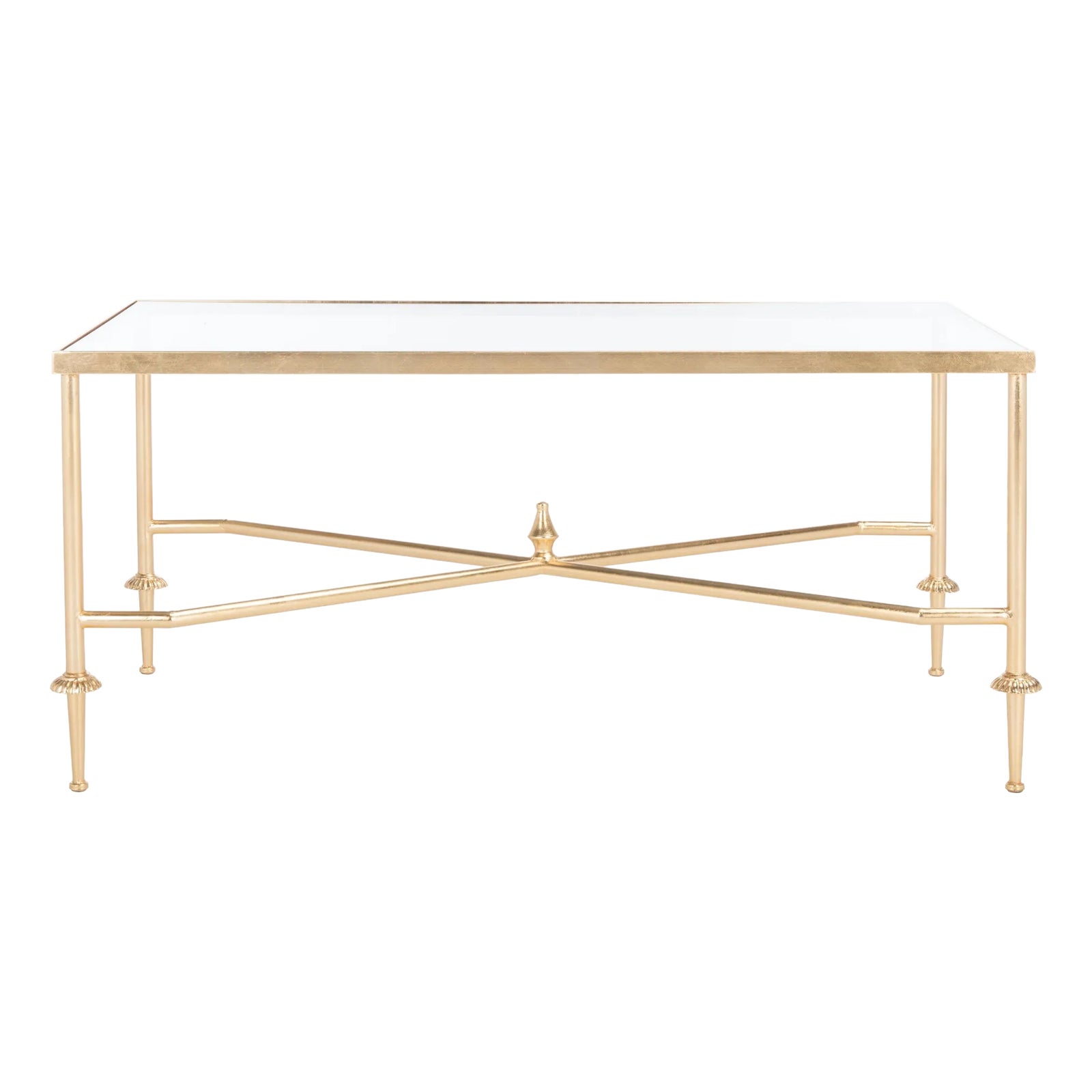 Devi Gold Leaf Coffee Table - Gold | Chairish