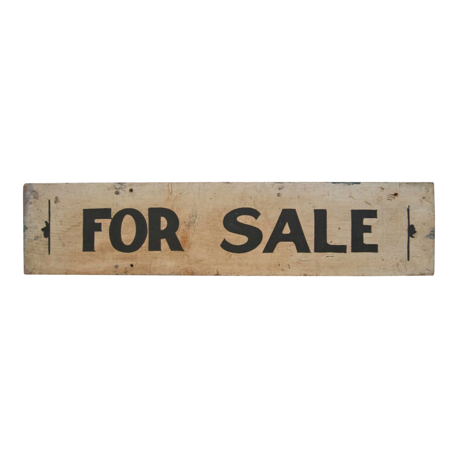 C1940s Black and White Wood for Sale Sign | Chairish