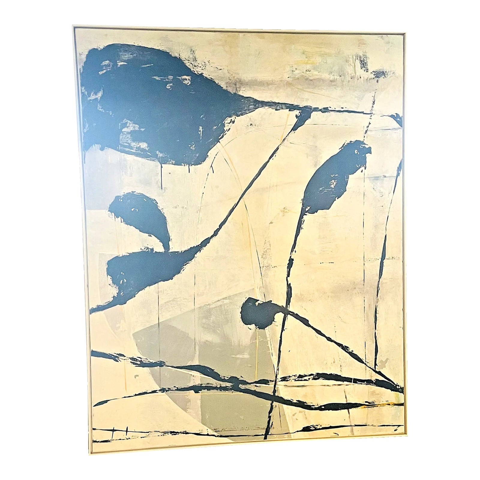 Large Scale 2010 Oil and Wax on Canvas Abstract Painting by Rachel ...