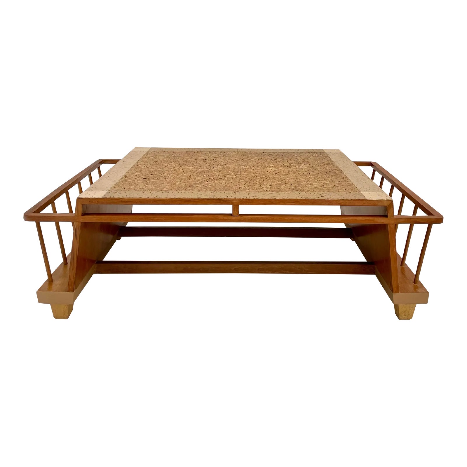 Mid-Century Modern Cork Top Magazine Side Coffee Table | Chairish