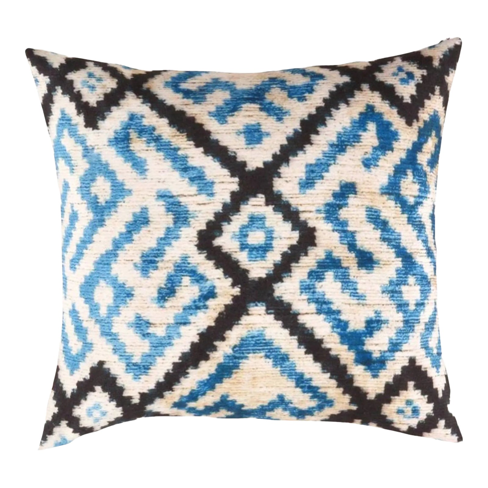 Decorative Throw Ikat Silk Pillow | Chairish