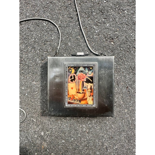 Vintage Surrealist Silver Box Bag | Chairish