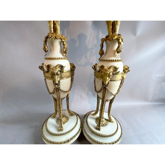 French Louis XVI Marble and Bronze Chimney Clock Set, Mid-19th Century ...