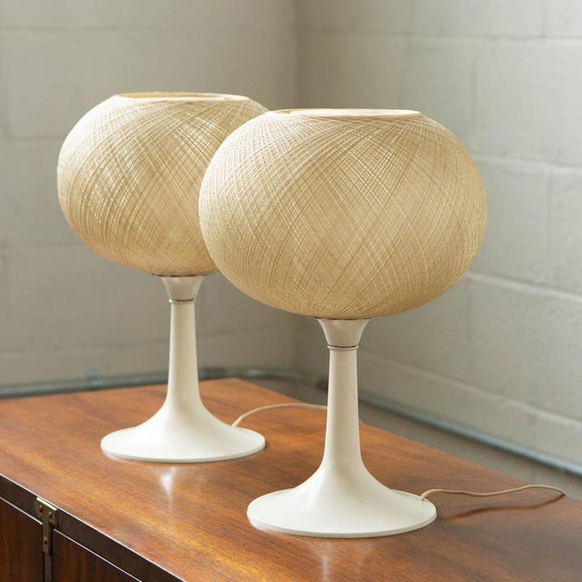 Vintage Mid-Century Spun Fiberglass Table Lamps - Set of 2 | Chairish