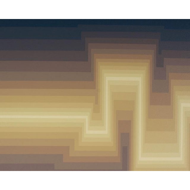 1983 “Aztec” Limited Edition Op Art Serigraph SIgned by Roy Ahlgren ...