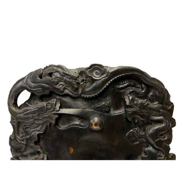 Chinese Black Color Dimensional Dragon Ink Well Pad Display | Chairish