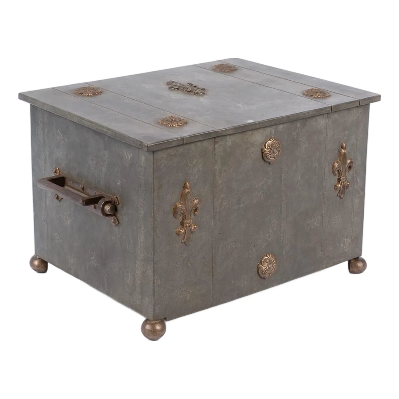 Vintage English Metal-Lined Storage Trunk/Bin | Chairish
