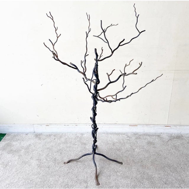 Vintage Hand Made Wrought Iron Tree Sculpture | Chairish