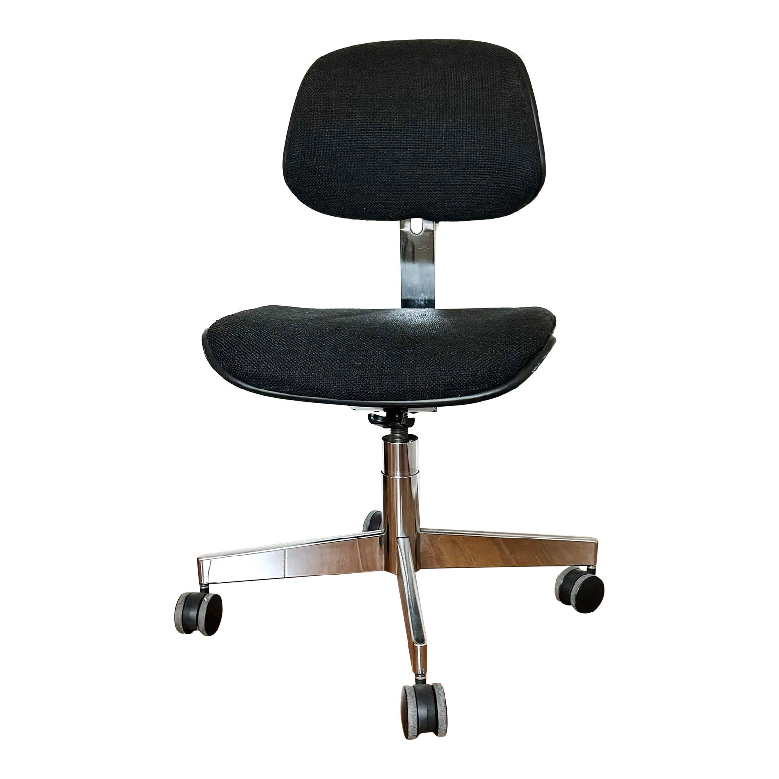 1970s Mid Century Allsteel Desk Chair With Original Black Upholstery ...