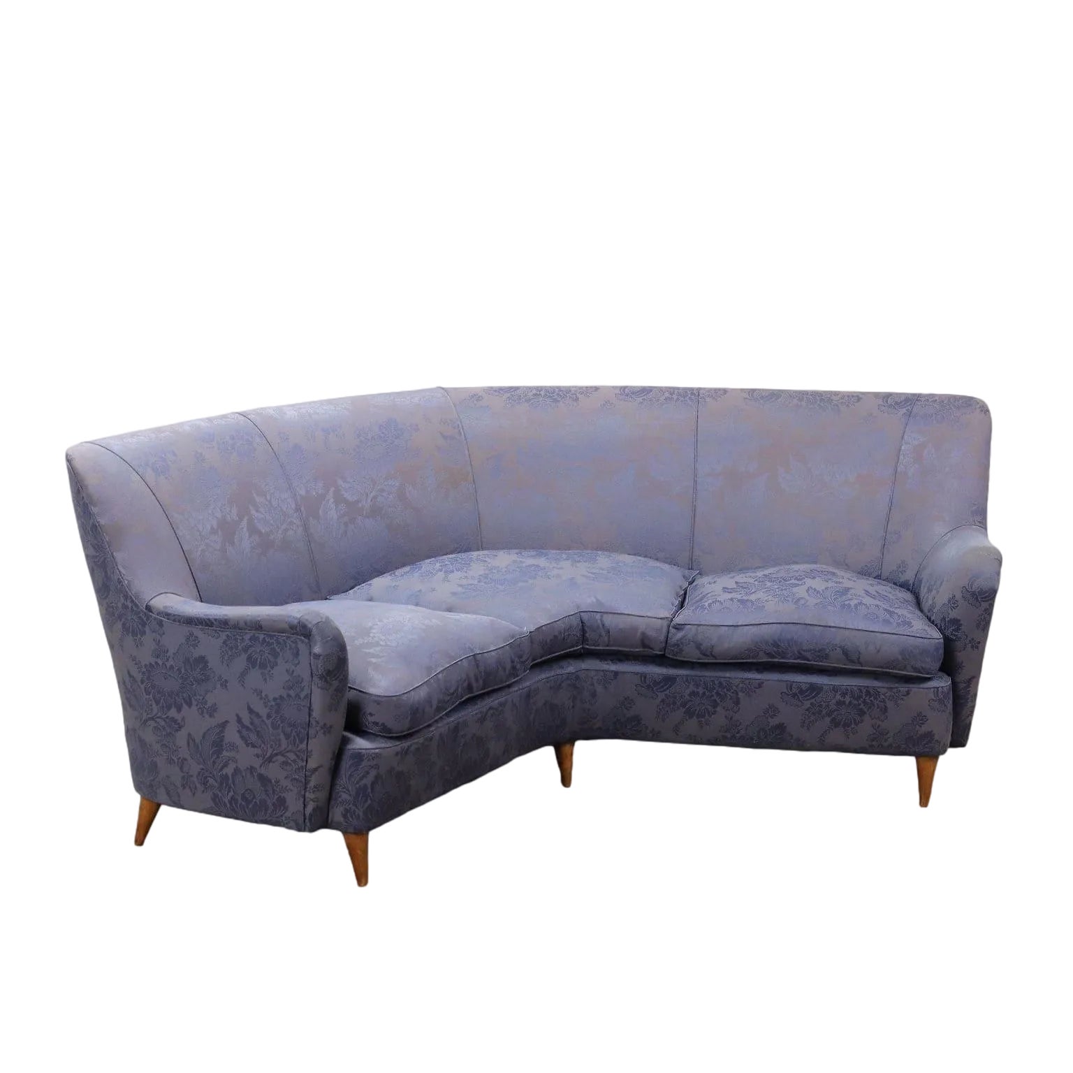 Vintage Corner Sofa in Fabric and Wood, 1950s | Chairish