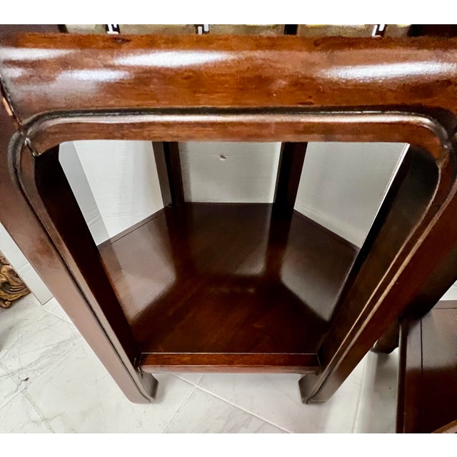 Asian Chinoiserie Style Octagonal End Tables, Pair | Chairish