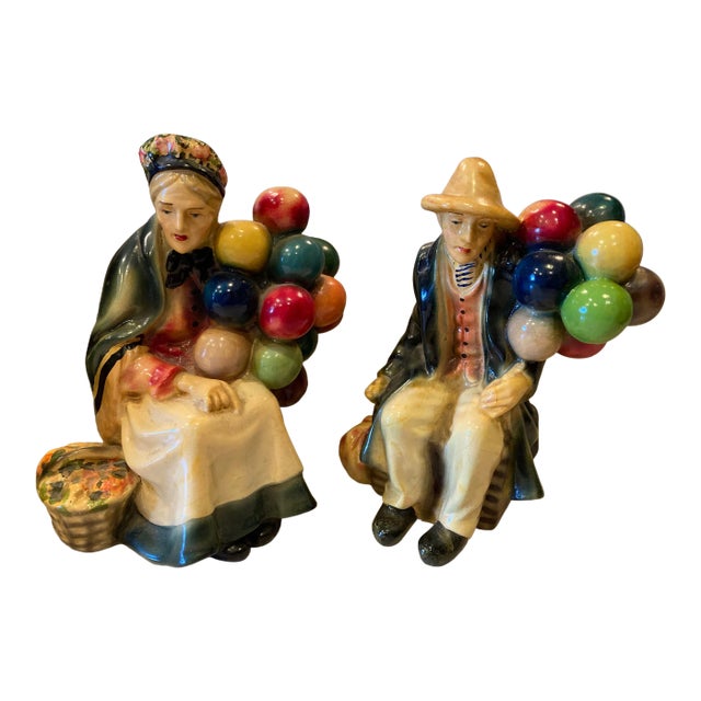 Vintage Chalkware Balloon Man and Woman Roman Art Co., Numbered - Set ...