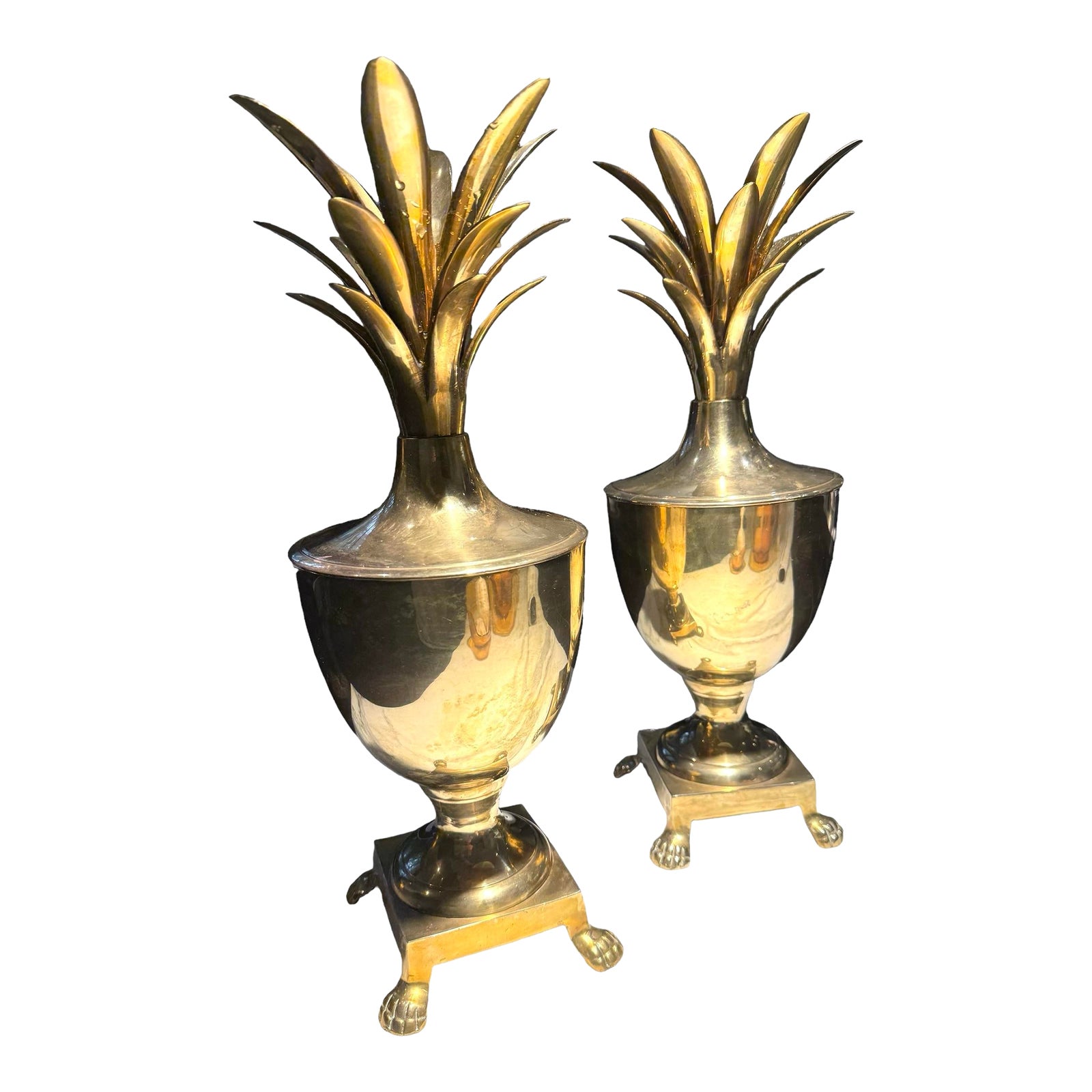 Vintage Extra Large Brass Pineapple Urn Ice Buckets, a Pair | Chairish