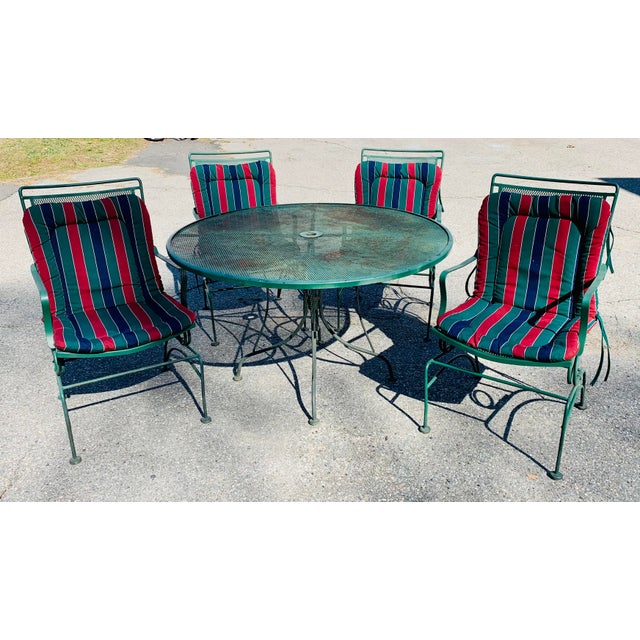 Vintage Wrought Iron Patio Dining Set | Chairish