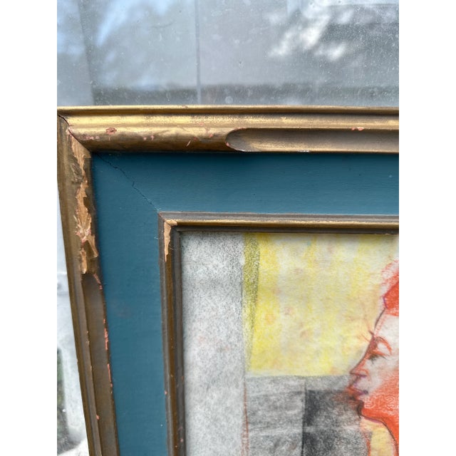 William Oberman Pastel Cubist Modern Nude Drawing | Chairish