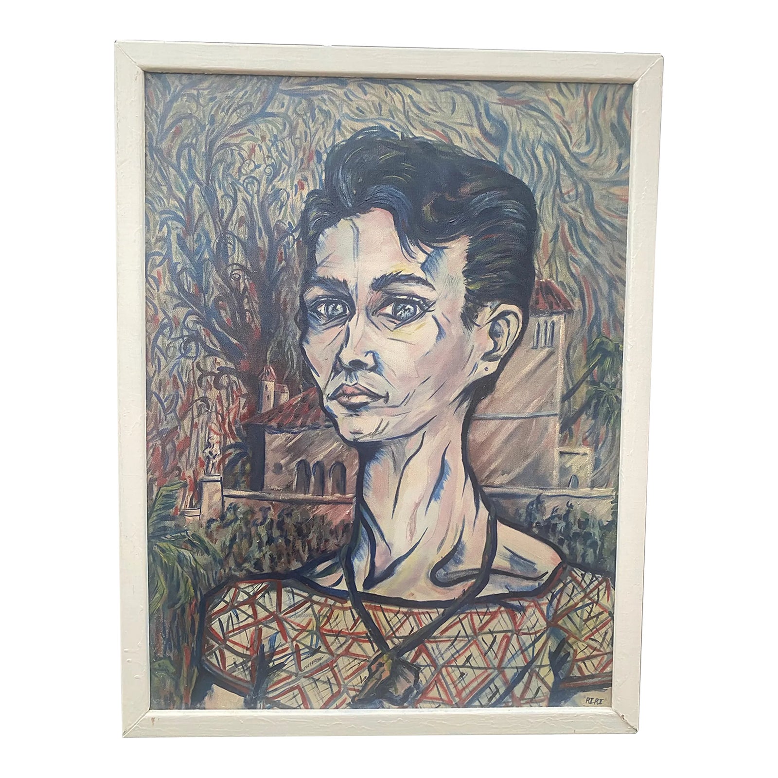 “Riki” Self Portrait, Oil on Board. Original Artwork. | Chairish