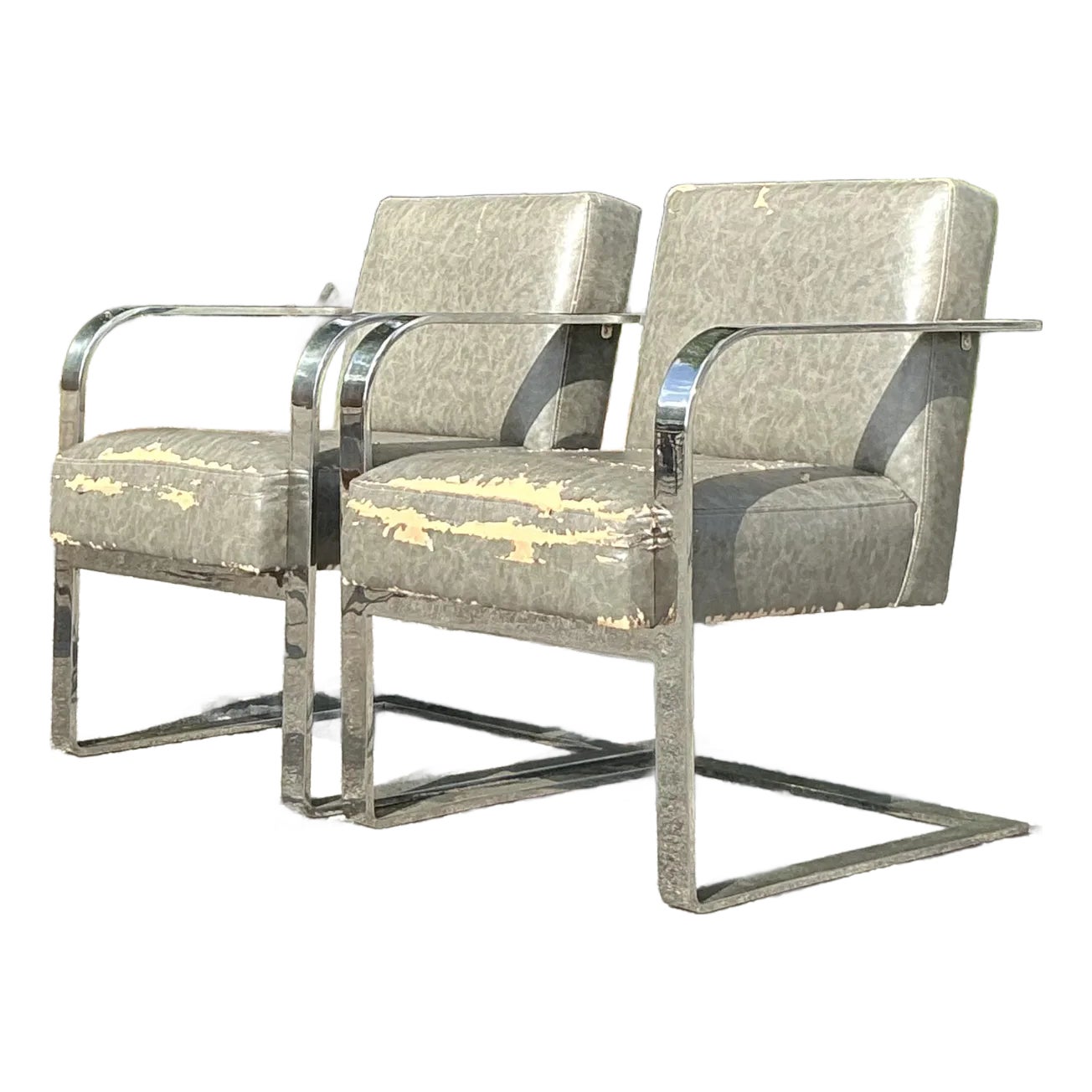 Vintage Boho Flat Bar Chrome Lounge Chairs - After Ralph Lauren - A ...
