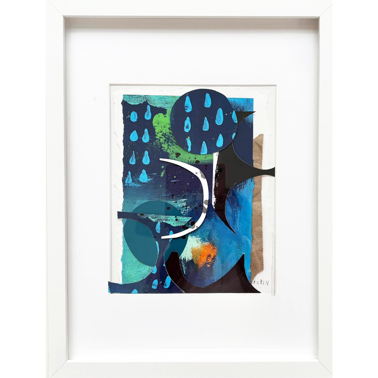 Tempus Fugit. Original Collage Art by Robin Zingone, Framed | Chairish