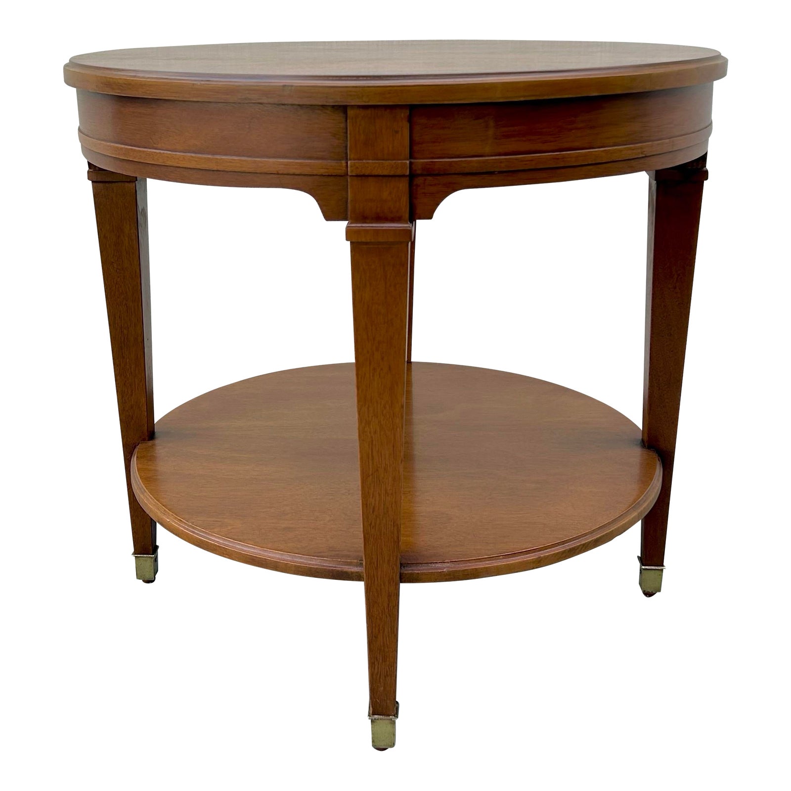 1960s Vintage Mahogany Round End Table by Heritage | Chairish