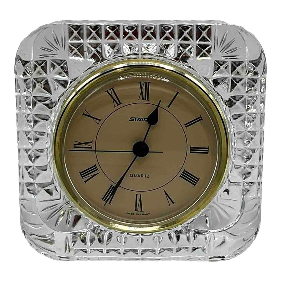 1980s Staiger West Germany Crystal Desk Clock | Chairish