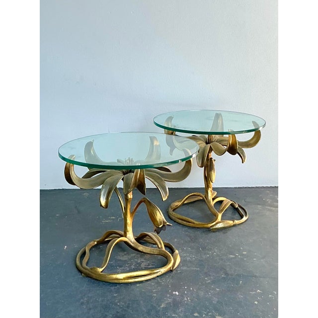 Vintage Regency Arthur Court Lily Side Tables - A Pair | Chairish