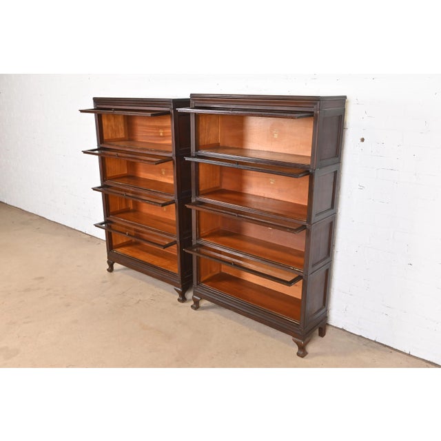 Antique Arts & Crafts Mahogany Four-Stack Barrister Bookcases by Macey ...