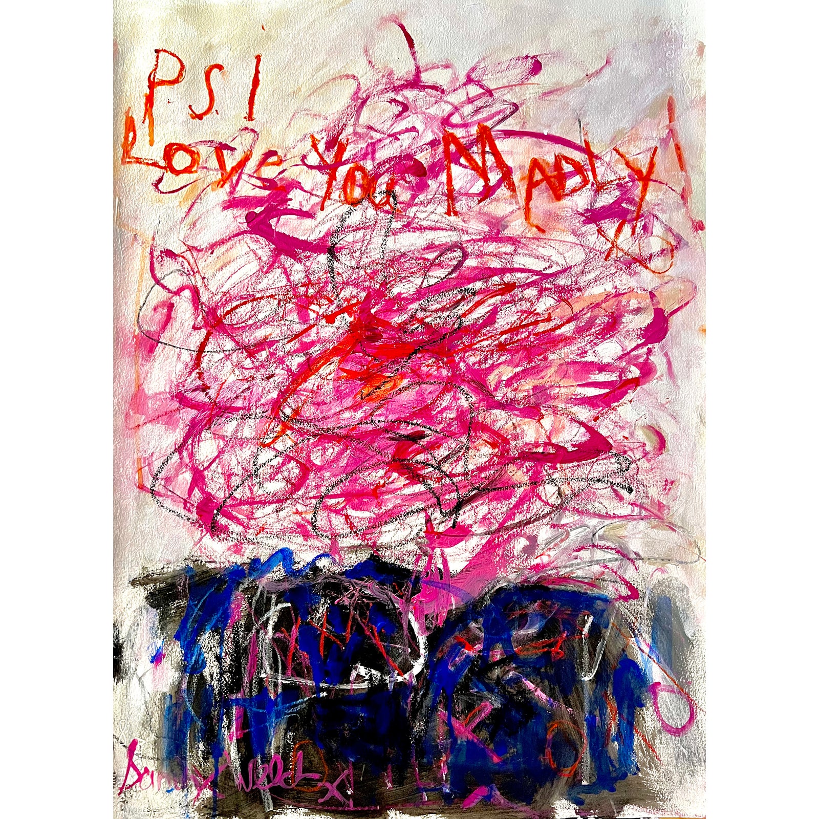 "I LOVE YOU MADLY…" Contemporary Original Abstract Expressionist ...