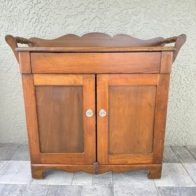 Antique Mid 19th Century Handmade Maple Wood Washstand | Chairish