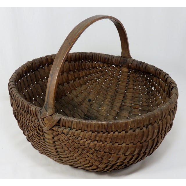 Antique Ash Splint Basket From Maine | Chairish