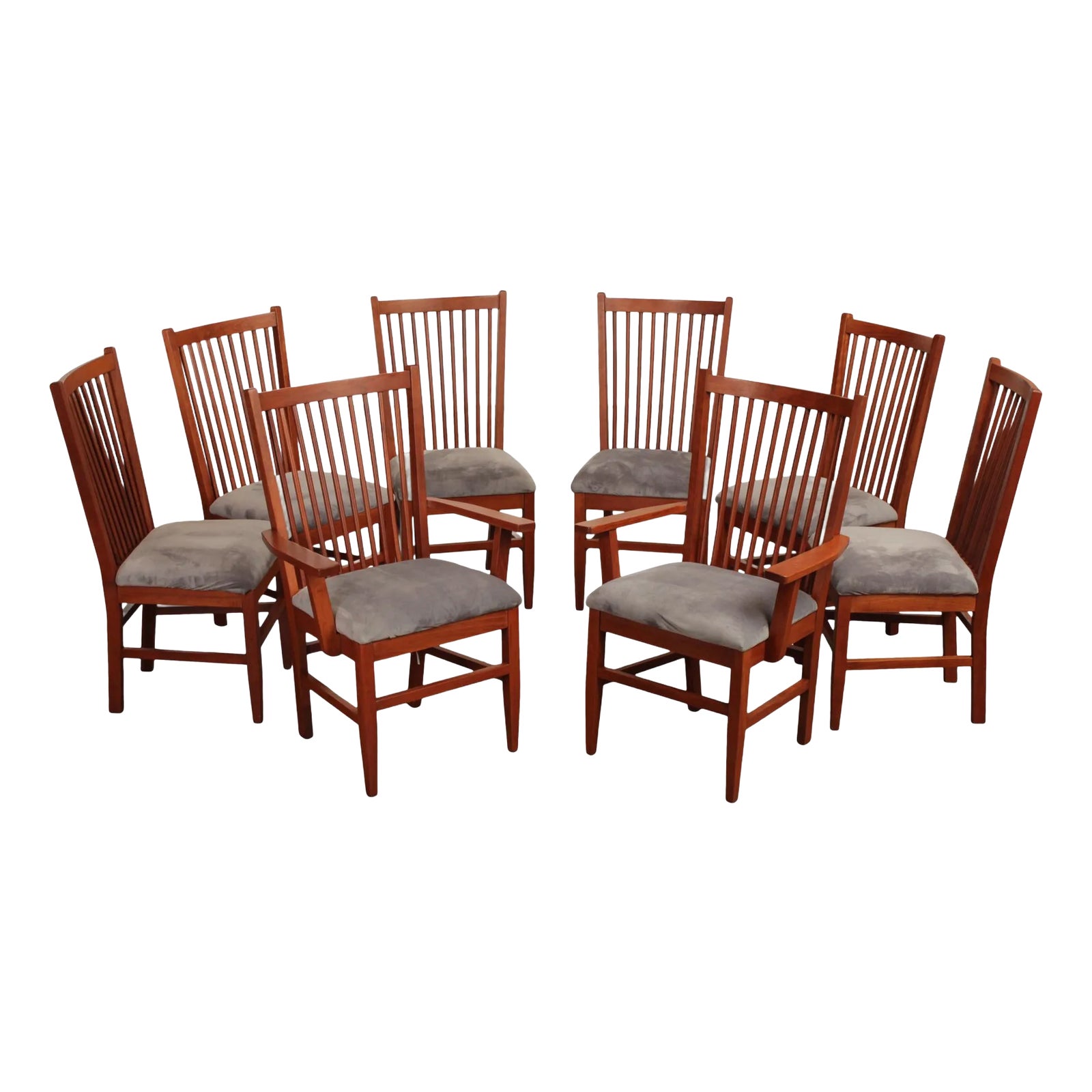 Canal Dover Set of Eight Cherry Spindle Dining Chairs | Chairish