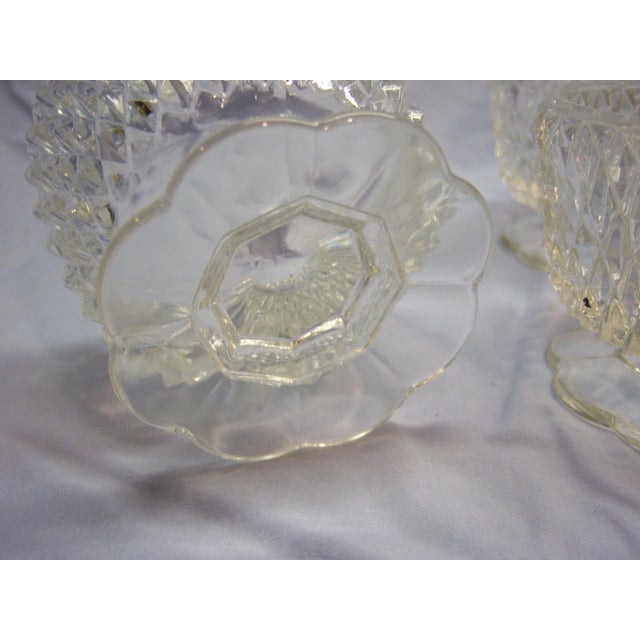 Vintage Diamond Point Sherbet Pedestal Bowls by Indiana Glass (1 Doz of ...