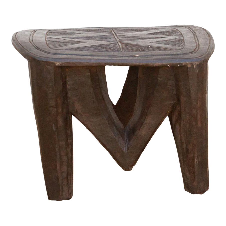 Exotic Safari Style Nupe Stool | Chairish