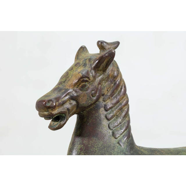 Antique Chinese Flying Horse of Gansu Green Patinated Cast Bronze ...